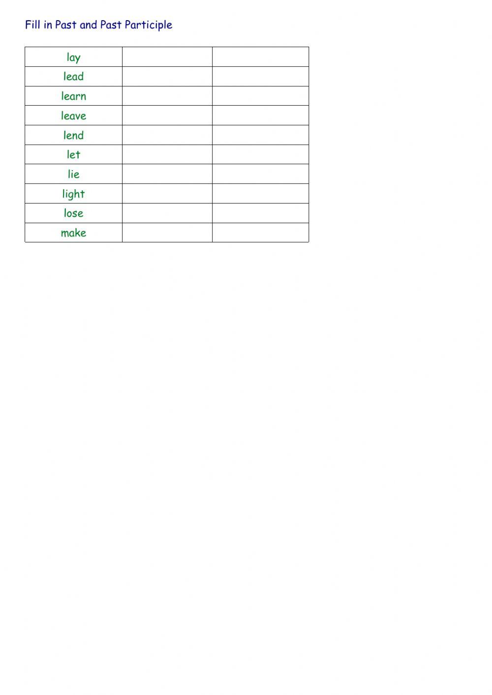 Lay - make 1 worksheet | Live Worksheets