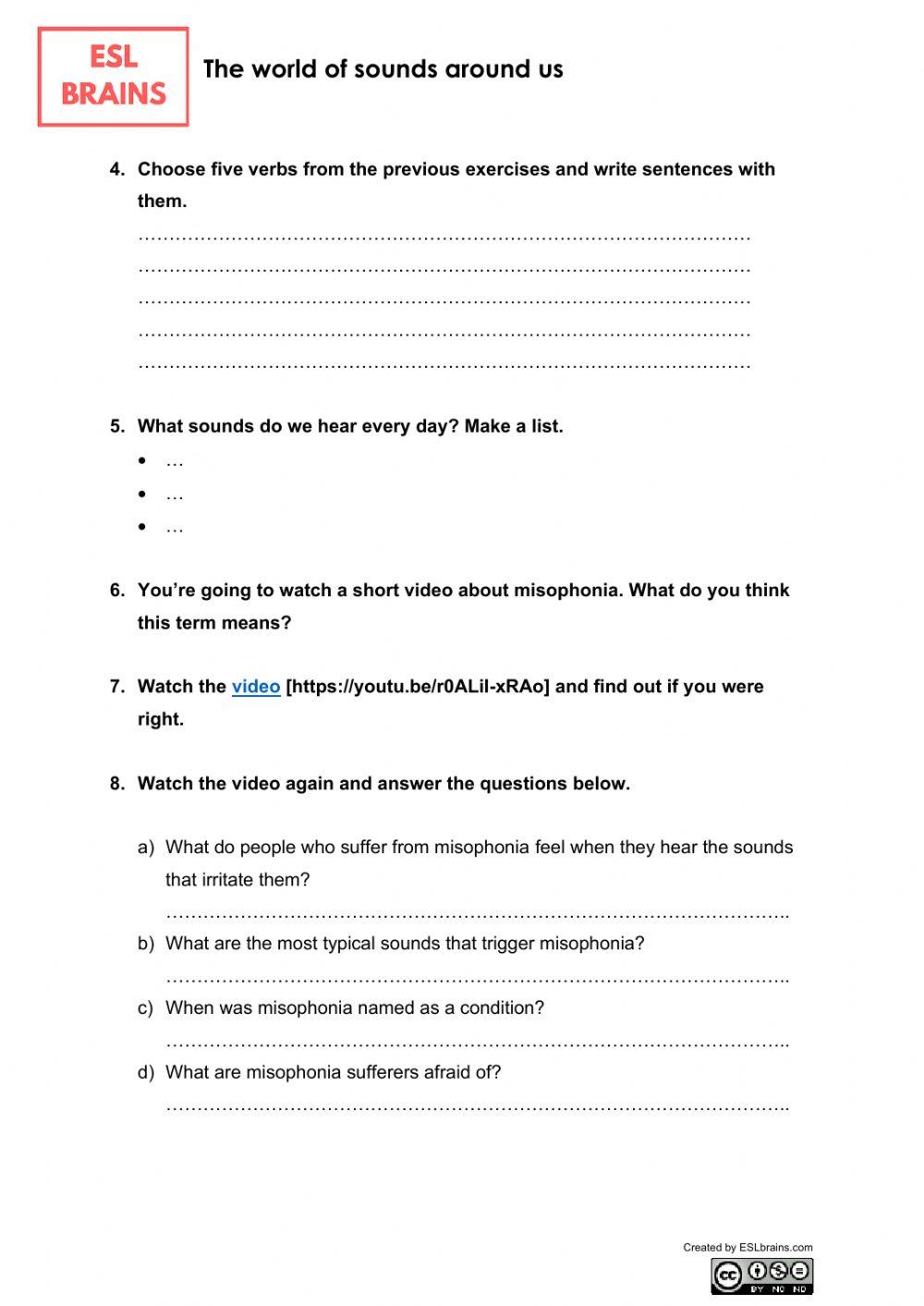 6659555 | The world of sounds around us - ESL Brains