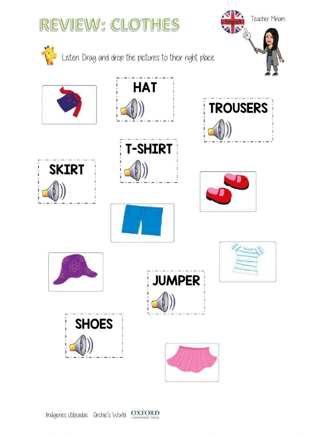Review clothes interactive worksheet | Live Worksheets