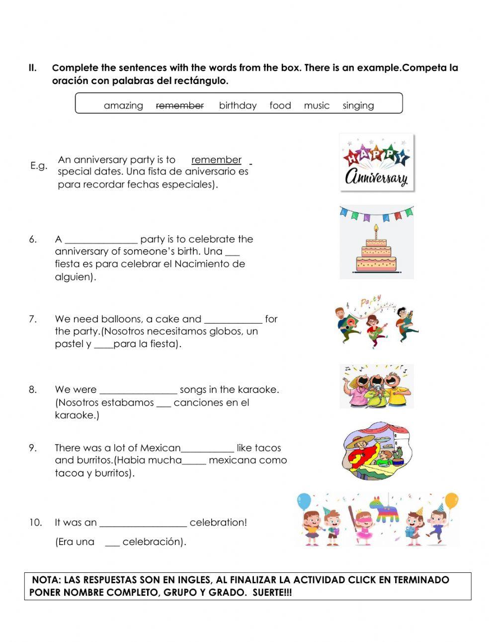 3rd grade-quiz -11 al 15 enero 21 worksheet | Live Worksheets