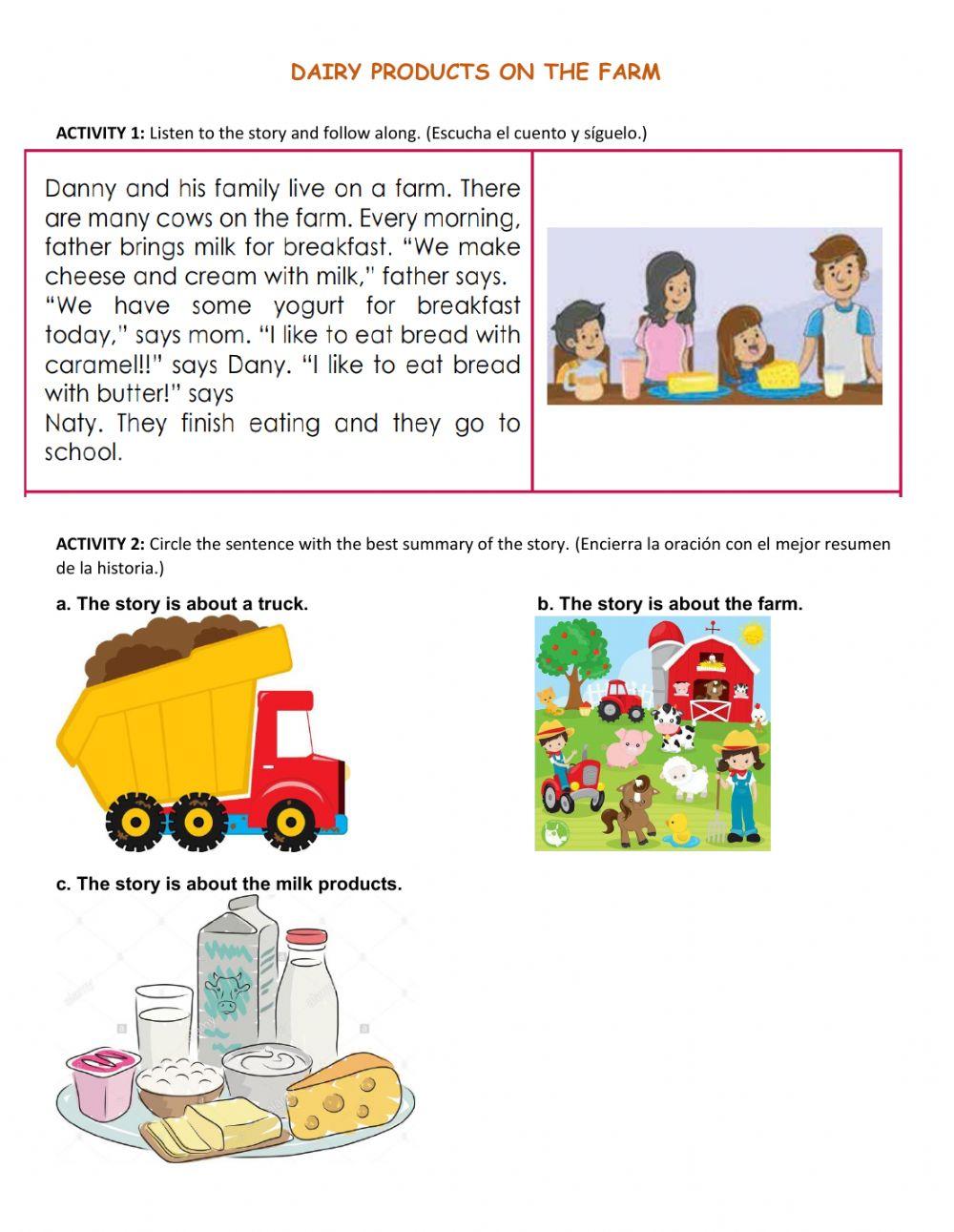 Dairy products | Free Interactive Worksheets | 627504