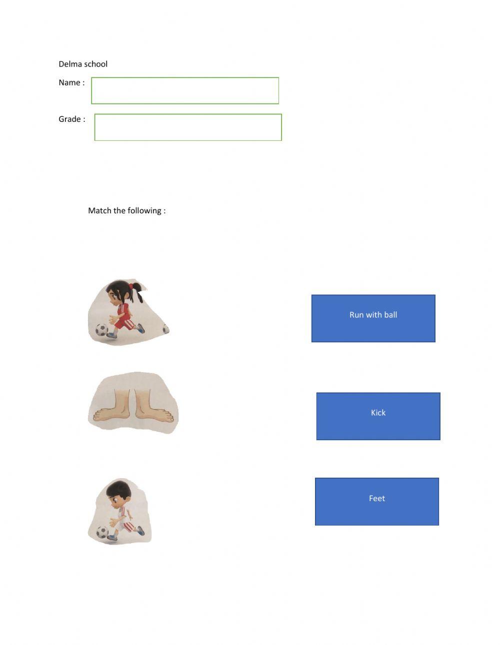 PE Footwork worksheet | Live Worksheets