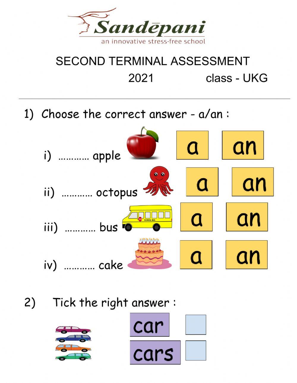 A-an, one&many worksheet | Live Worksheets