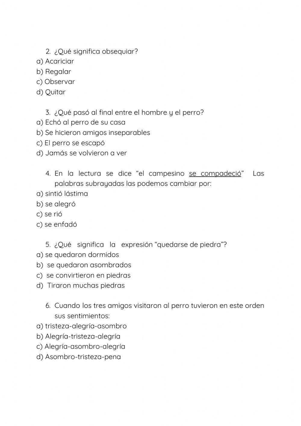 Un buen amigo | Free Interactive Worksheets | 628051