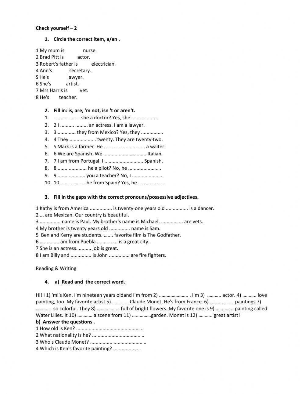 Jobs online exercise for Elementary | Live Worksheets