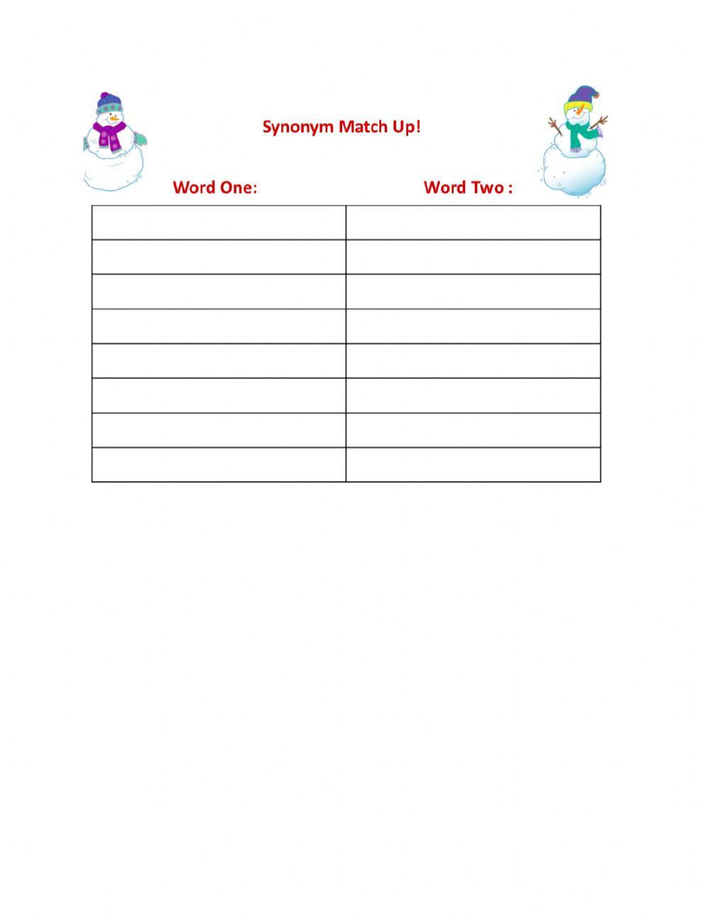 SYNONYM MATCH UP Online Exercise For Live Worksheets synonym-match-up-online-exercise-for-live-worksheets