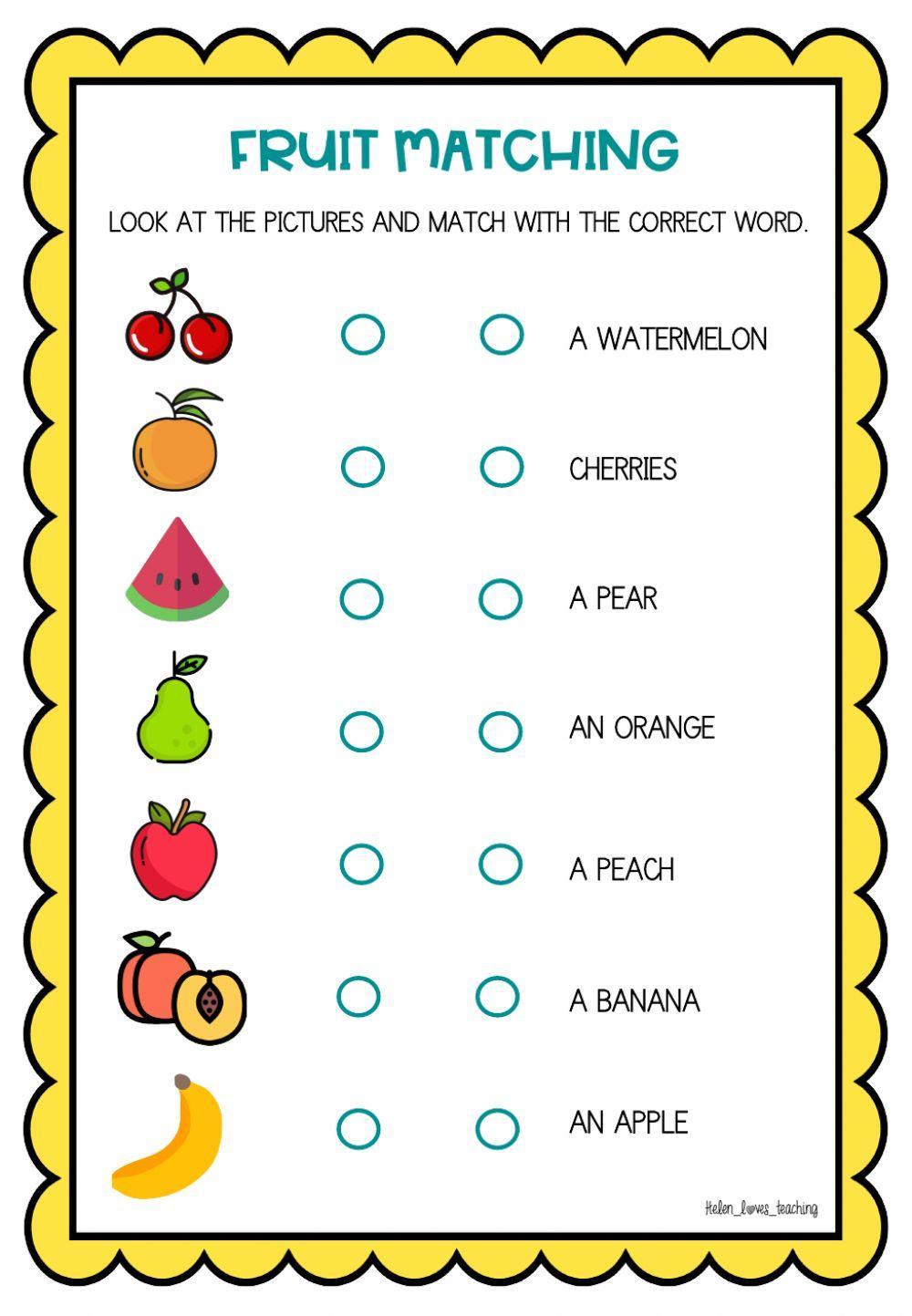 Fruit matching activity | Live Worksheets