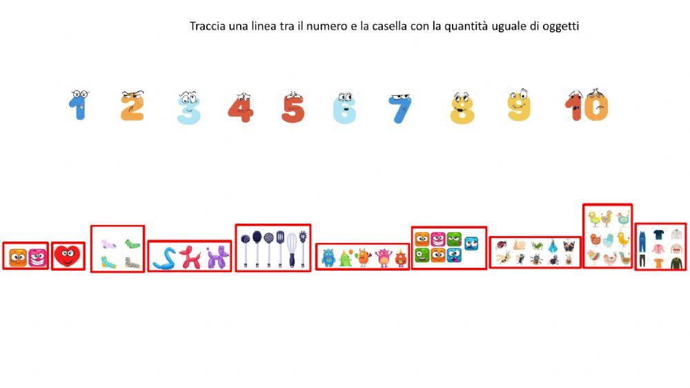Numeri e quantità worksheet | Live Worksheets