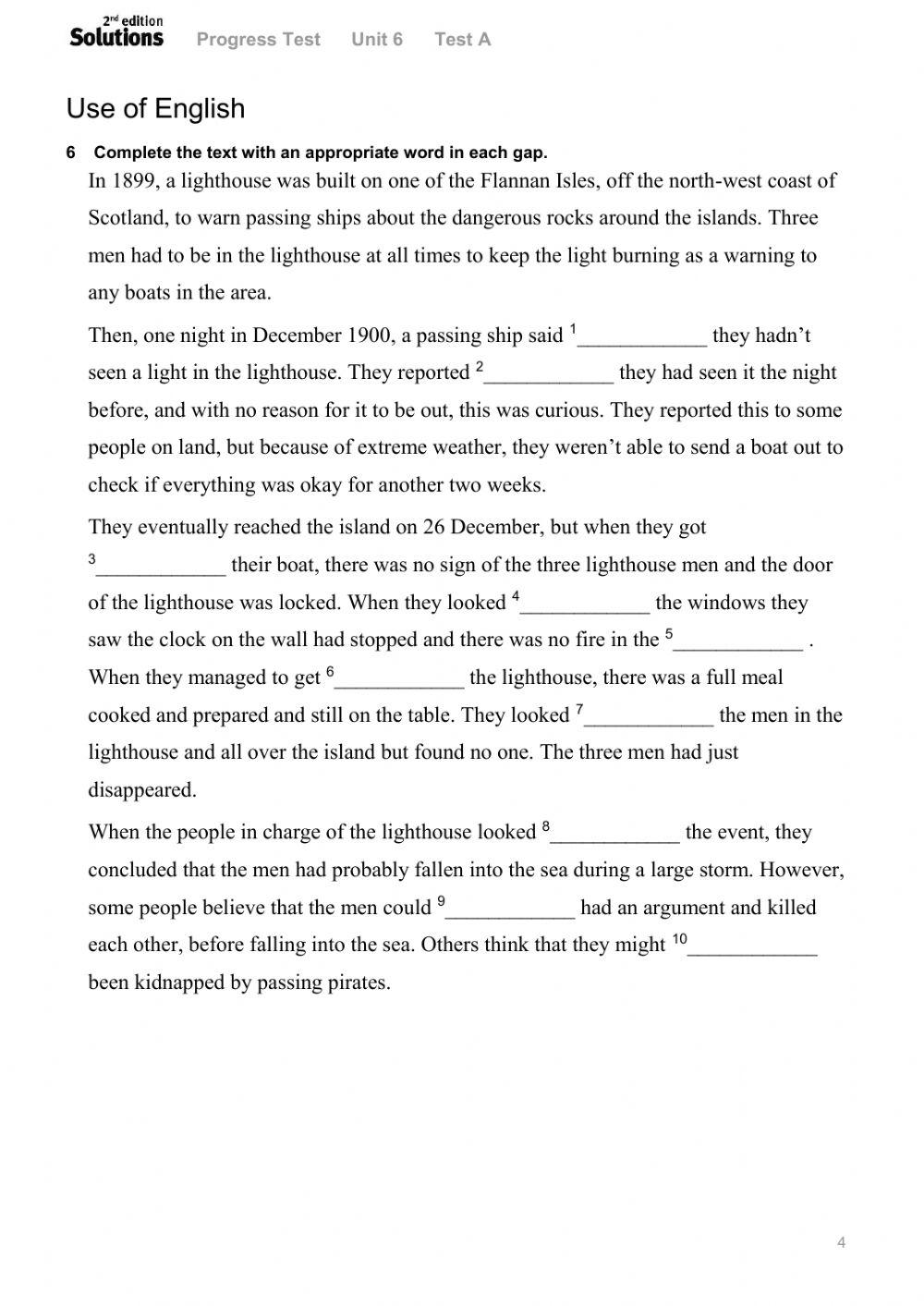 Preparation for the test Unit 6 Solutions Y9 worksheet | Live Worksheets