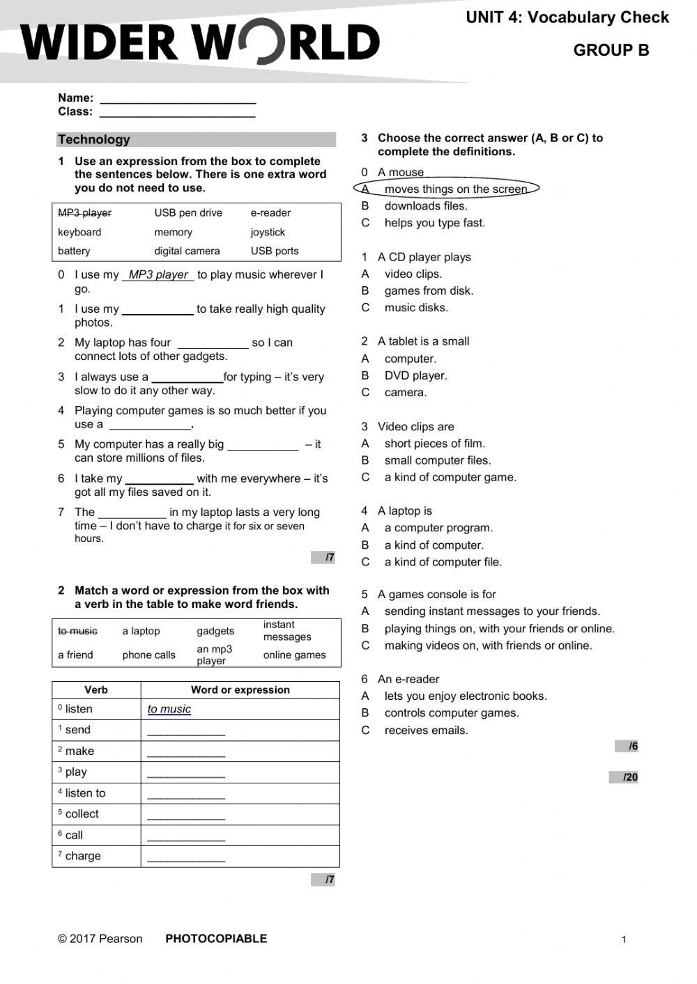 new technology online exercise for | Live Worksheets