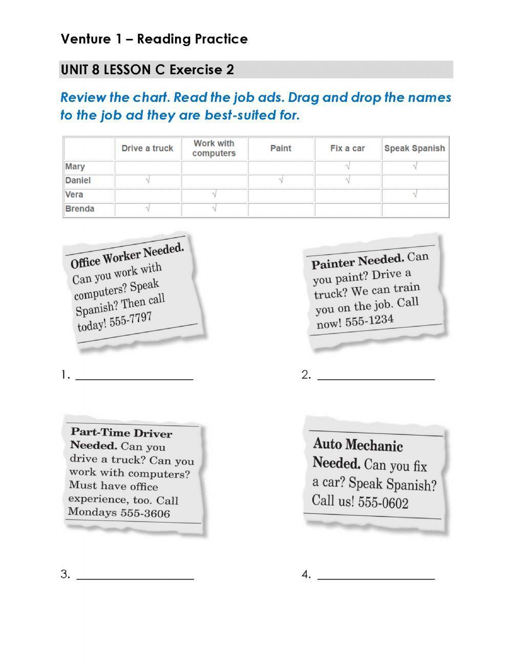 Job Ads, Skills… | Free Interactive Worksheets | 629579
