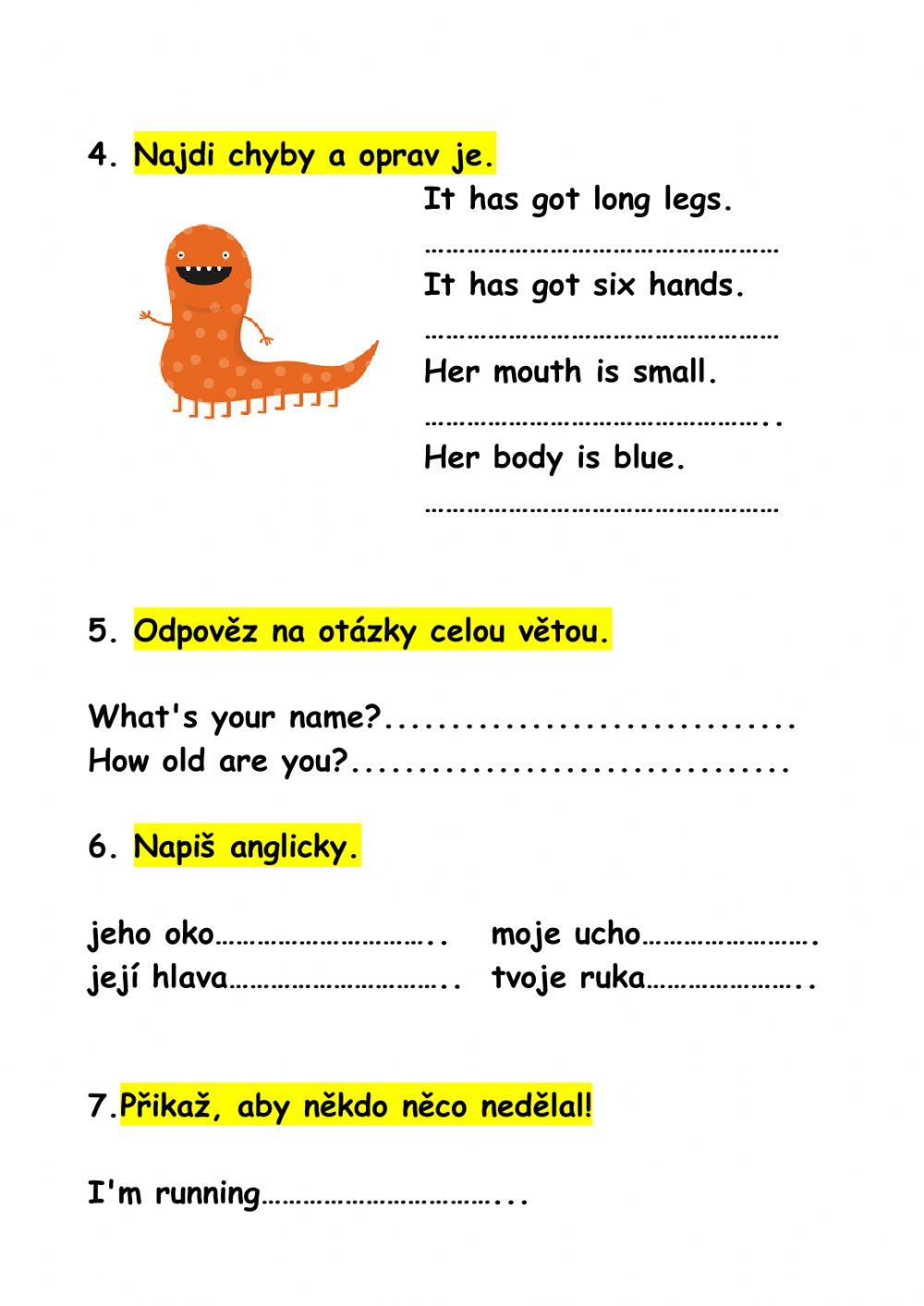 Test 4.rocnik Unit 1 -8 worksheet | Live Worksheets