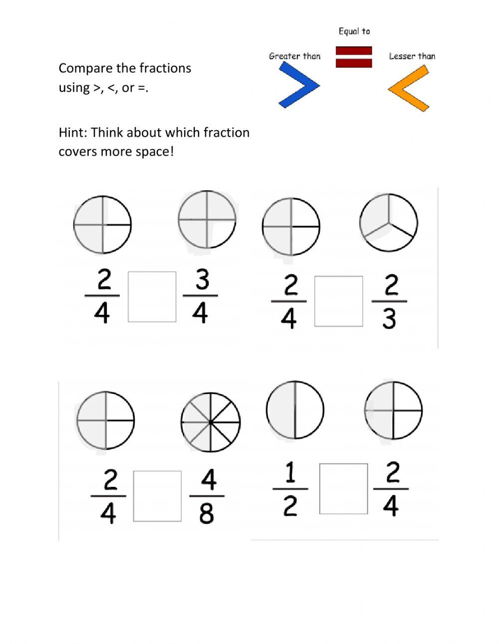 Comparing Fractions Interactive Exercise Live Worksheets comparing-fractions-interactive-exercise-live-worksheets
