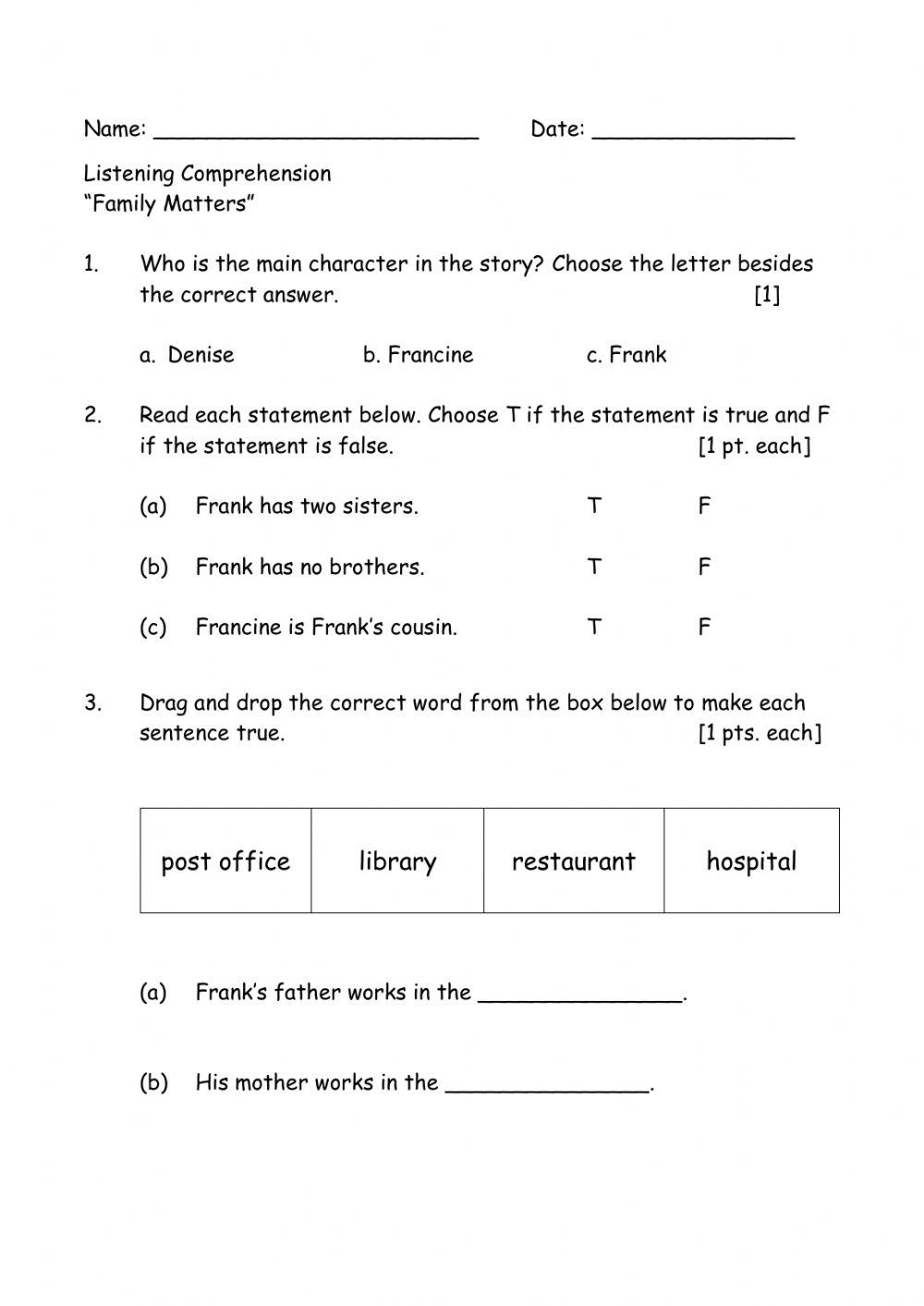 630061 | Family Matters | lmwilliams | LiveWorksheets