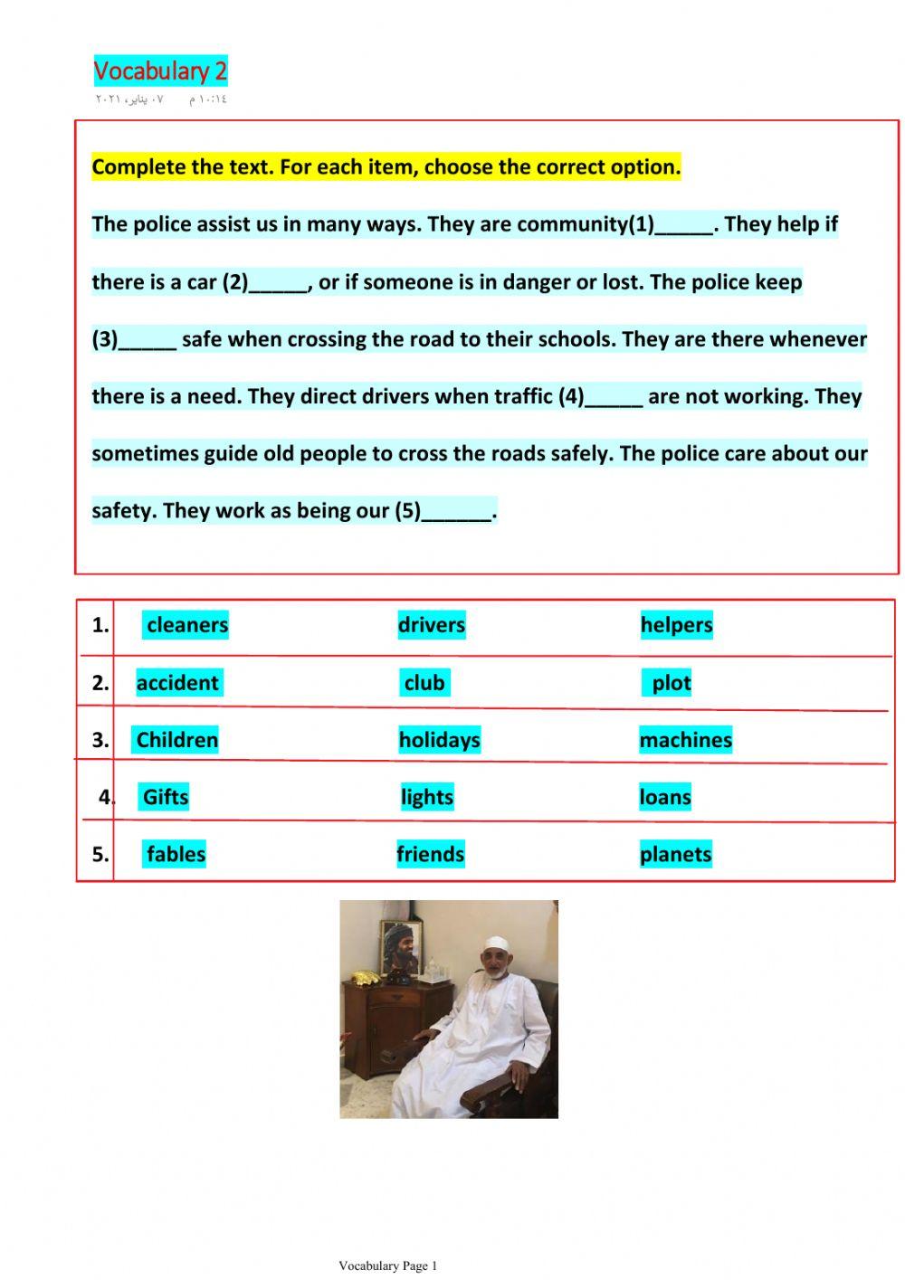 Vocabulary online exercise for 3 | Live Worksheets