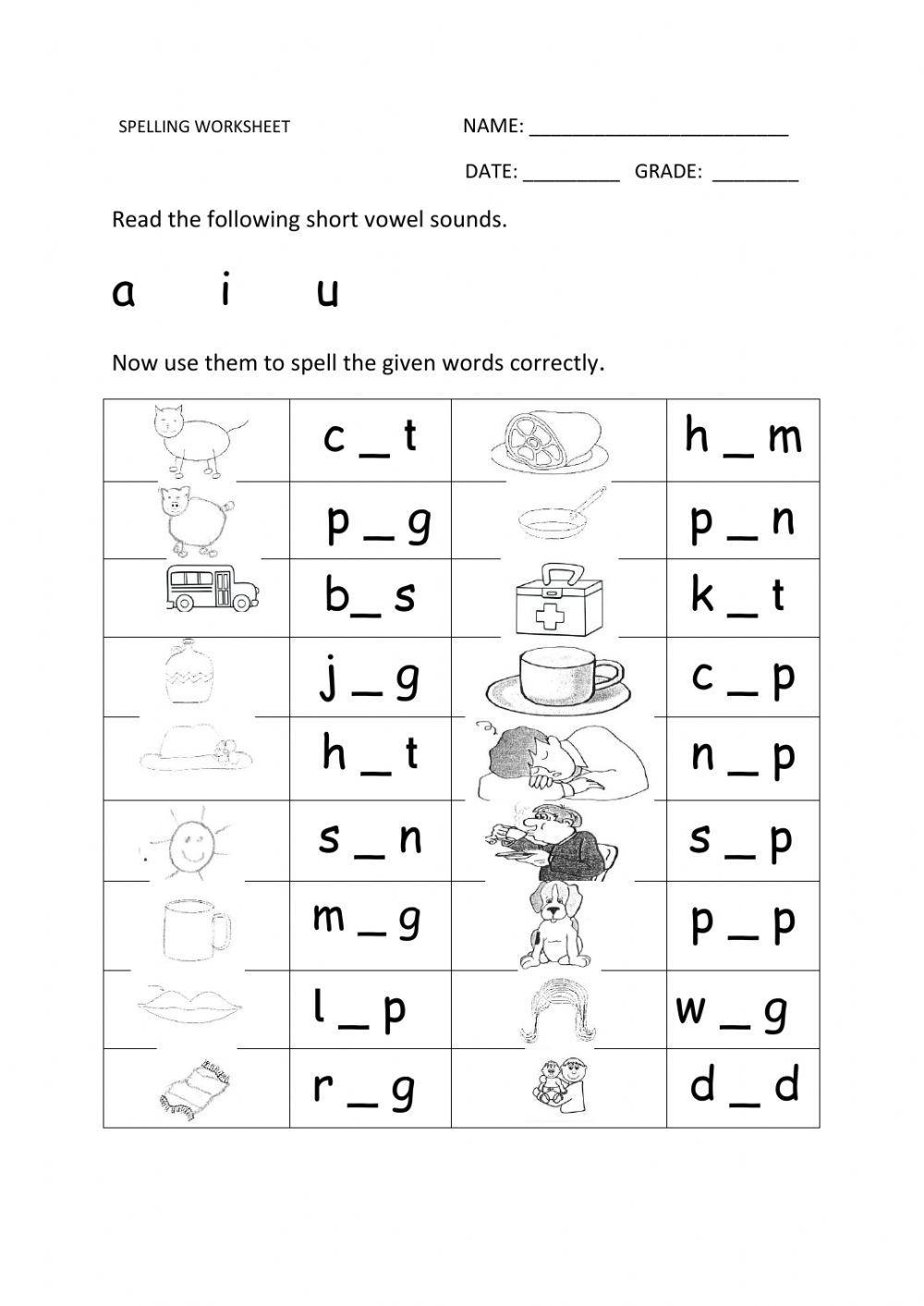 Short Vowel Rev… | Free Interactive Worksheets | 630222