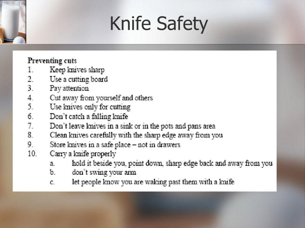 Knife safety | Free Interactive Worksheets | 630415