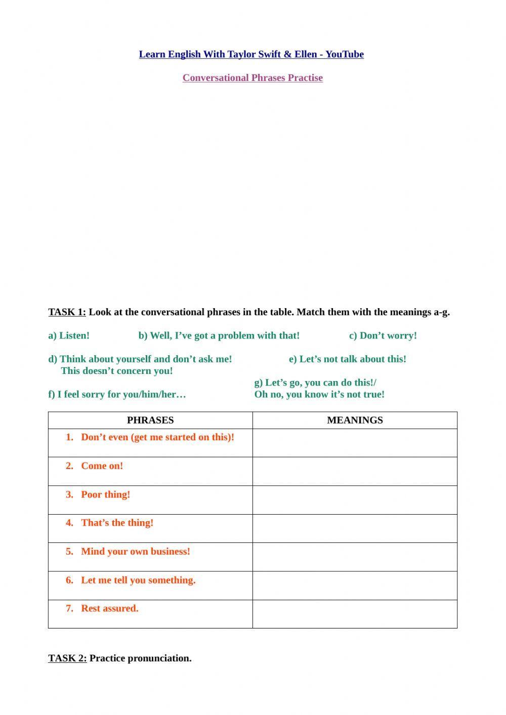 Learn English With Taylor Swift and Ellen - Phrases