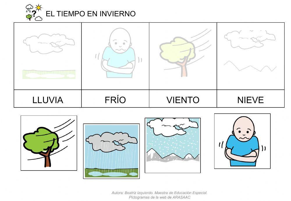 Vocabulario del invierno worksheet | Live Worksheets