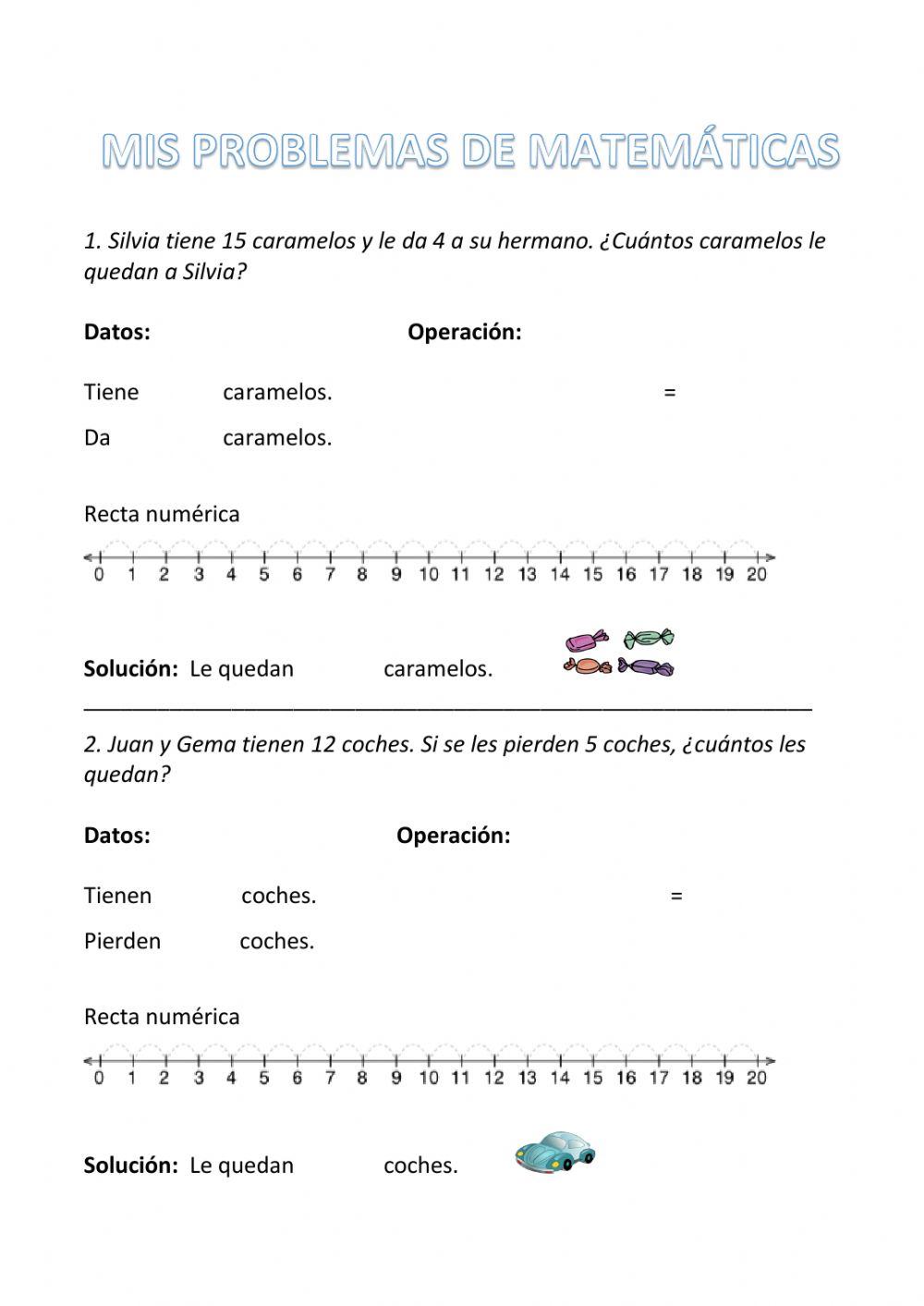 Problemas de matematicas online worksheet for Segundo | Live Worksheets