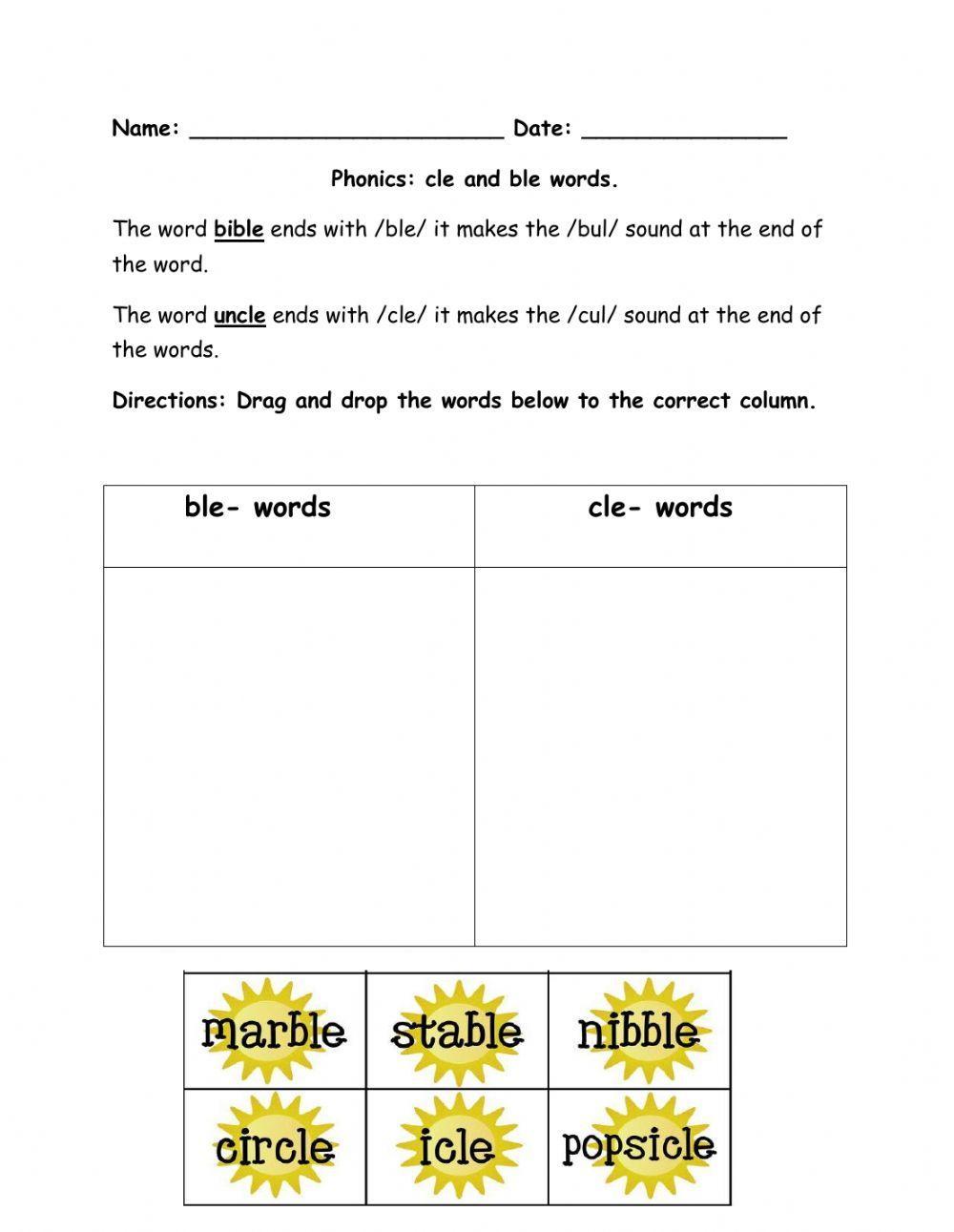 Phonics | Free Interactive Worksheets | 630950