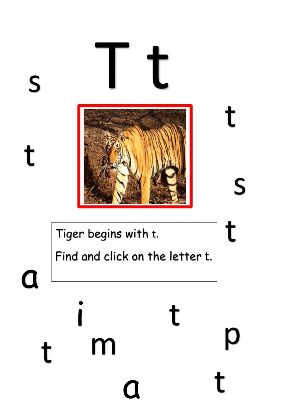 Recognising Phonic t worksheet | Live Worksheets