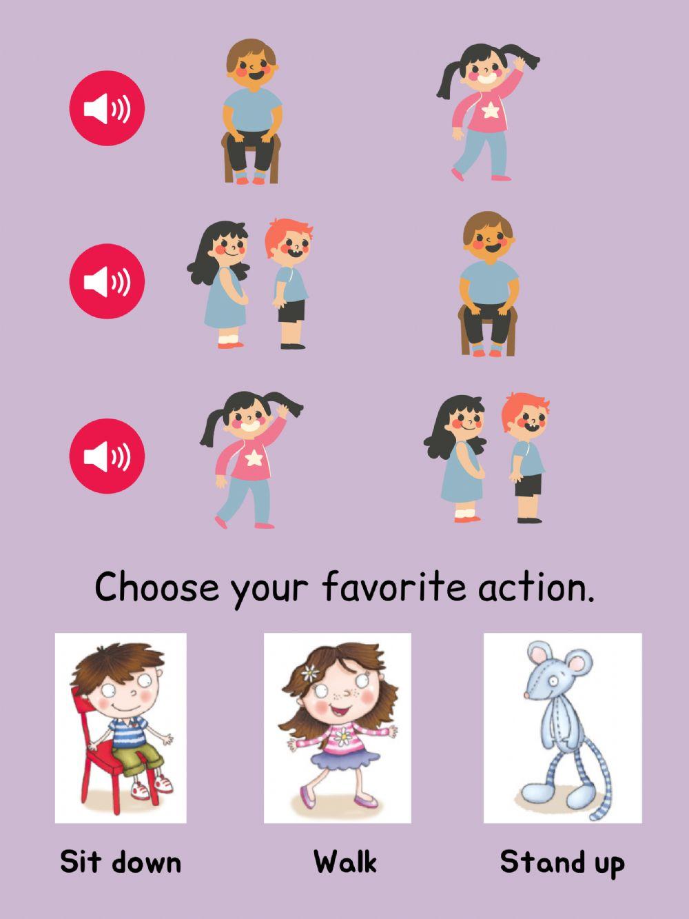 Actions - Mouse and Me | Live Worksheets