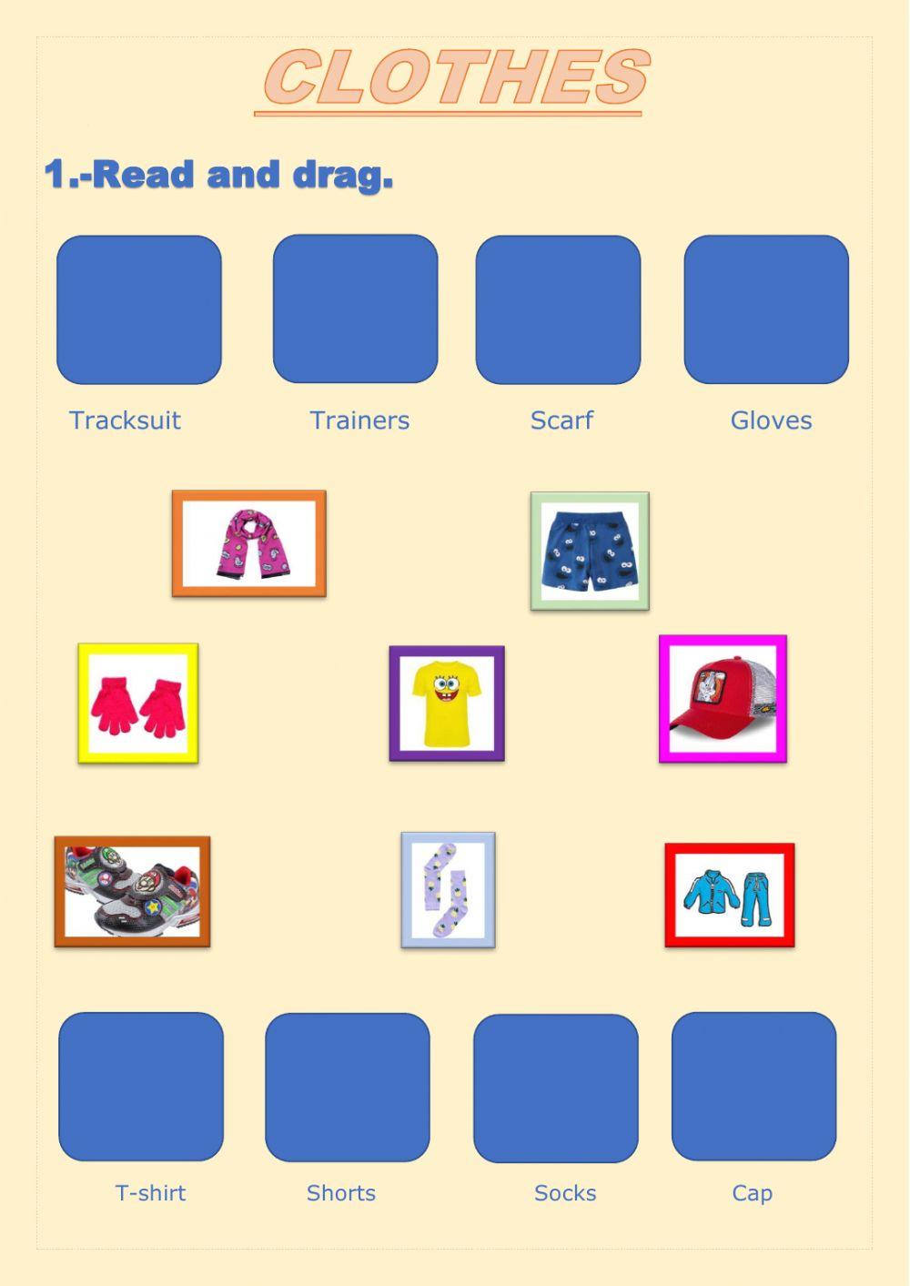 Clothes- i-m wearing interactive worksheet | Live Worksheets