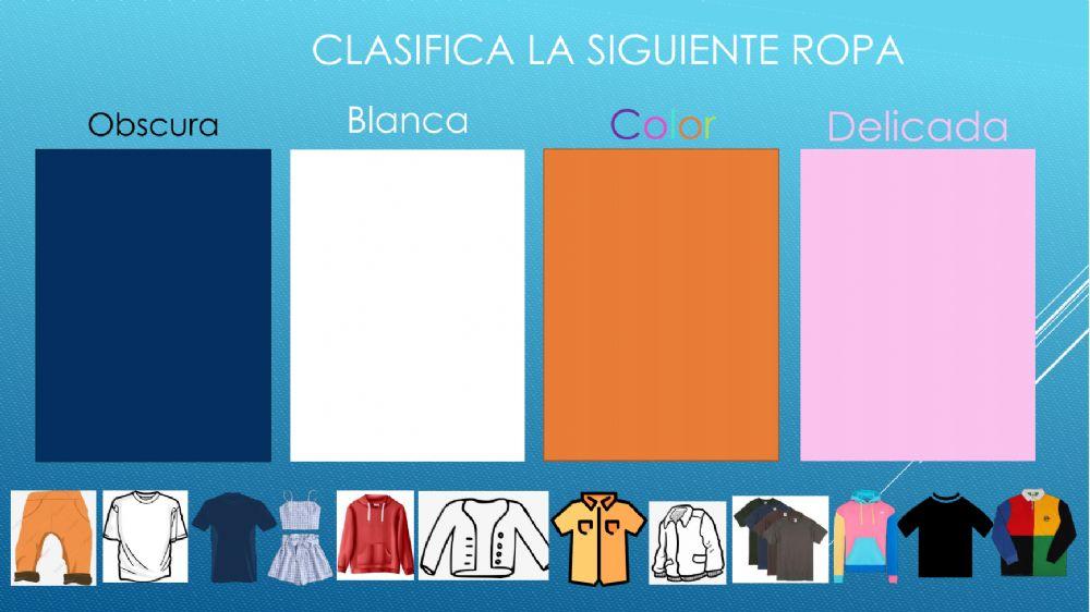Clasificación de ropa interactive worksheet | Live Worksheets