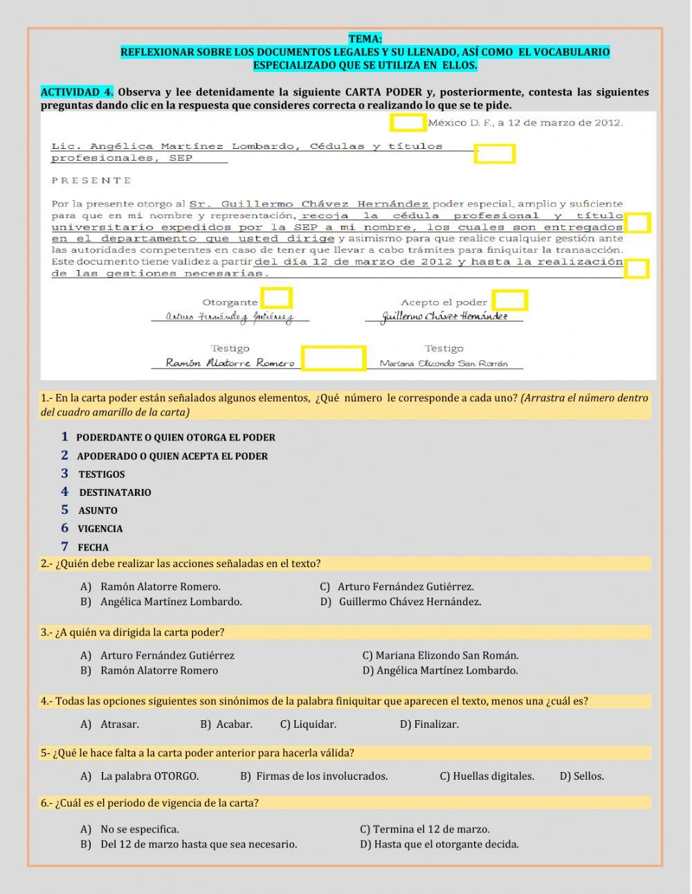 PROYECTO DOCUMENTOS ADMINISTRATIVOS Y LEGALES online exercise for | Live Worksheets