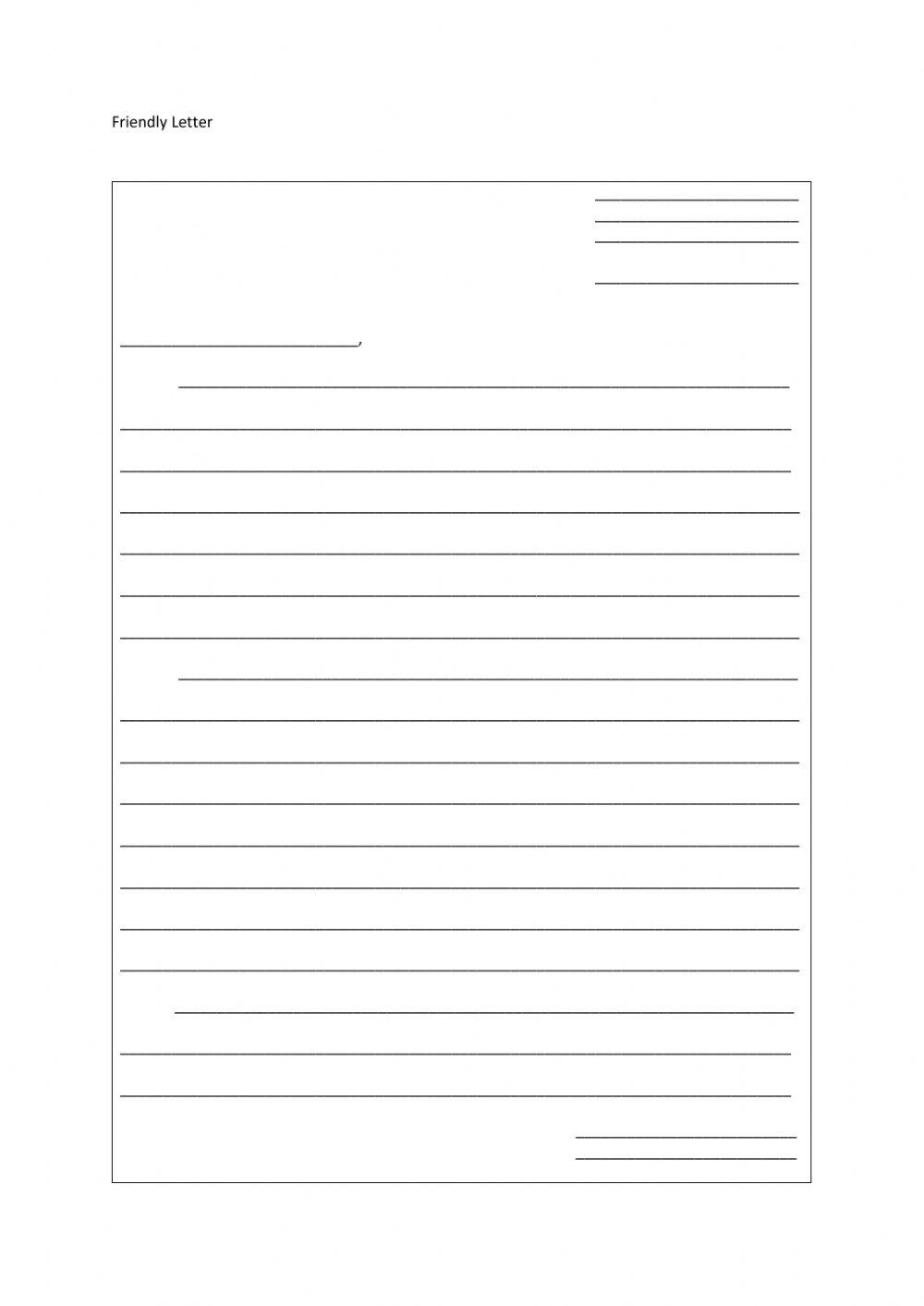 Friendly Letter interactive exercise | Live Worksheets