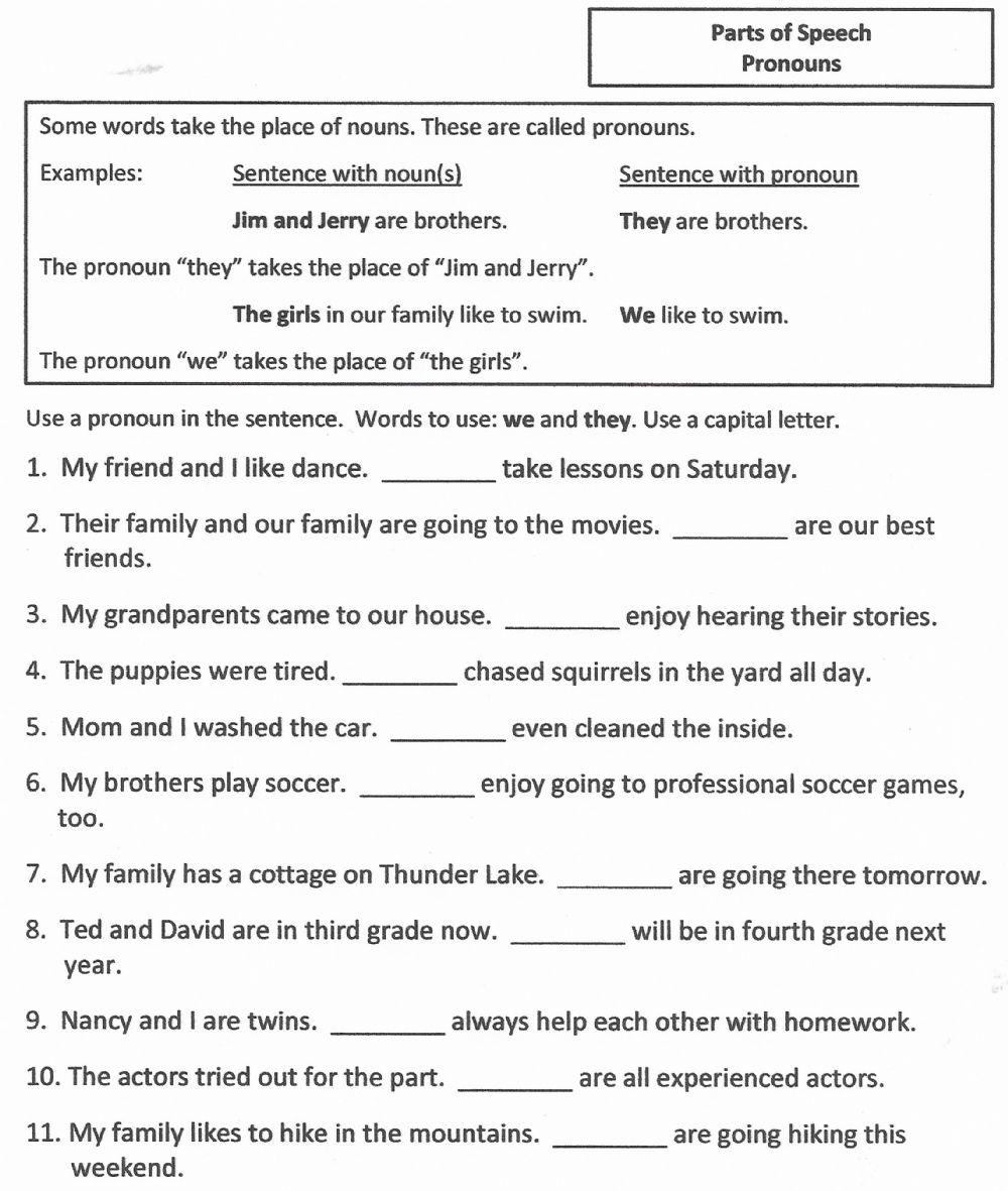 Plural Pronouns… | Free Interactive Worksheets | 632812