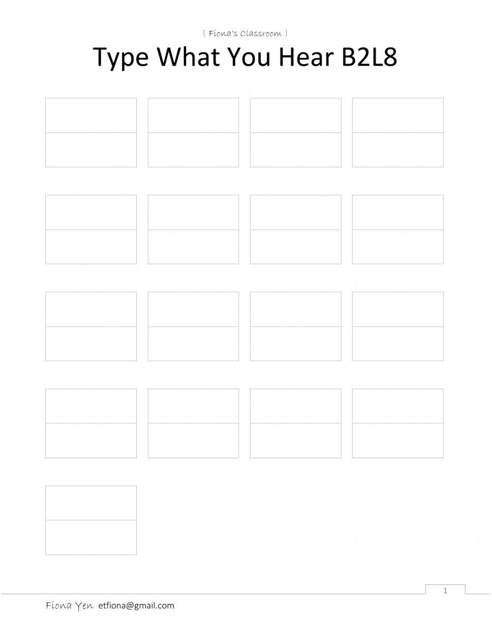 Type What You Hear B2L8 interactive worksheet | Live Worksheets