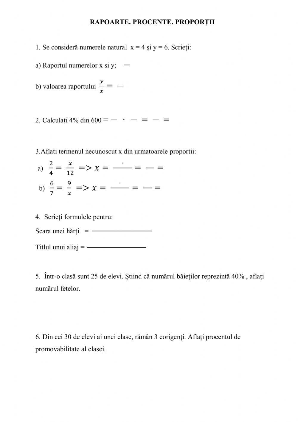 Proportii | Free Interactive Worksheets | 633115