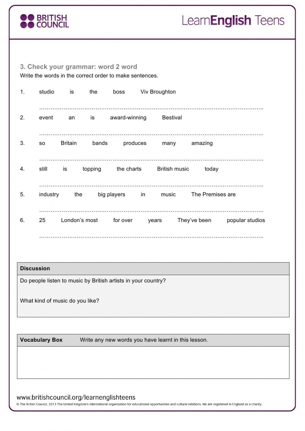 British music online exercise for | Live Worksheets