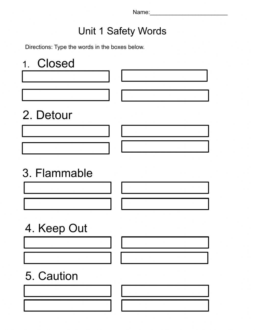 Safety Word List 2 Worksheet Live Worksheets safety-word-list-2-worksheet-live-worksheets