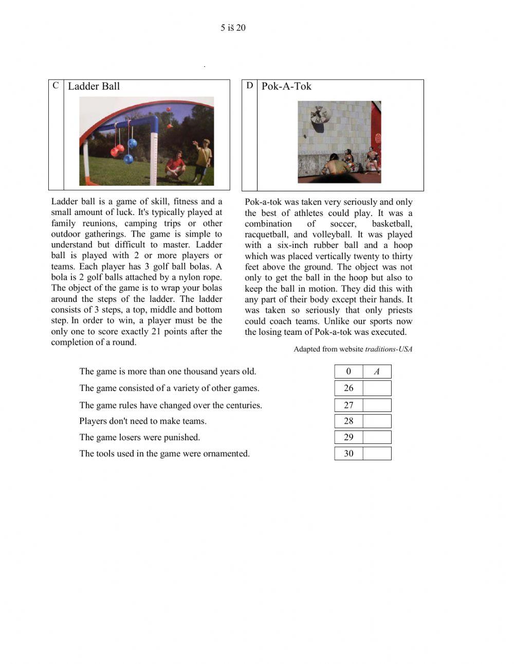 B2 Reading Test online exercise for | Live Worksheets