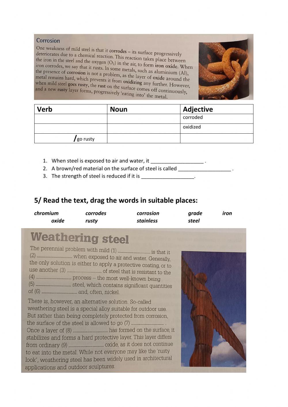 Materials, corr… | Free Interactive Worksheets | 2266461