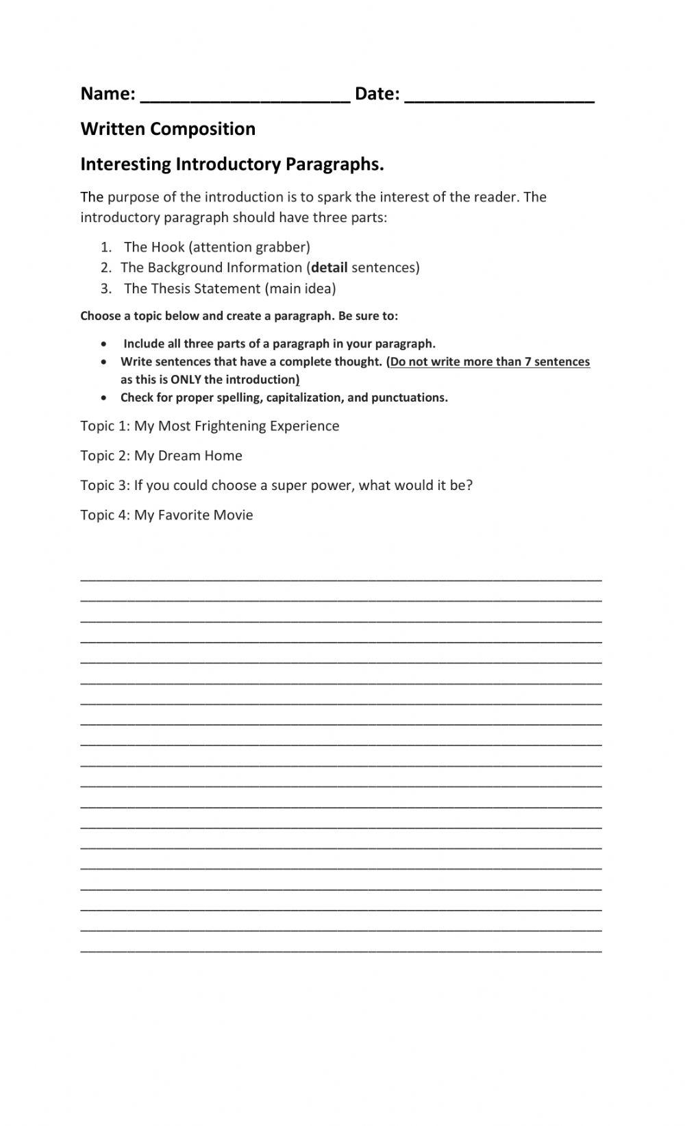 Written Composi… | Free Interactive Worksheets | 634491