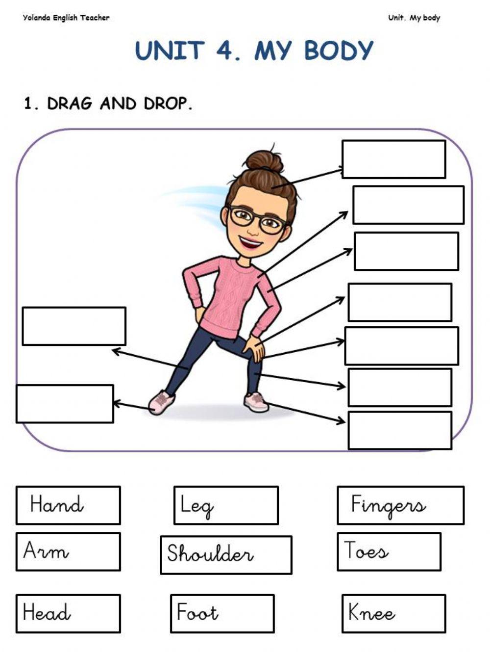 My body online exercise for grade 1 | Live Worksheets