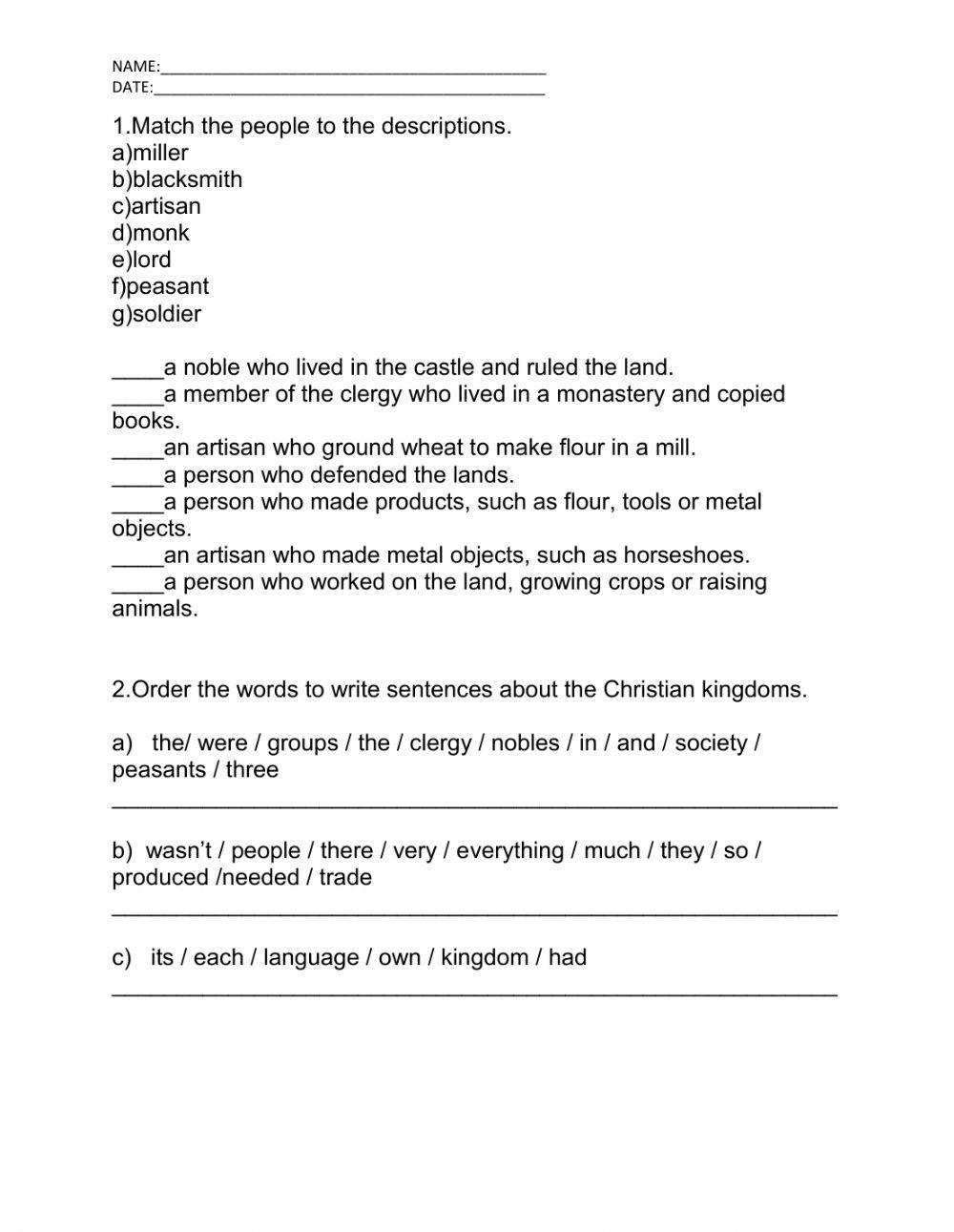 Christian Kingd… | Free Interactive Worksheets | 635460