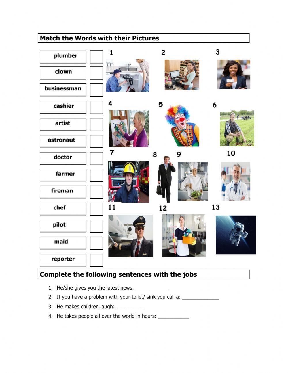 Jobs vocabulary, City and directions worksheet 636731