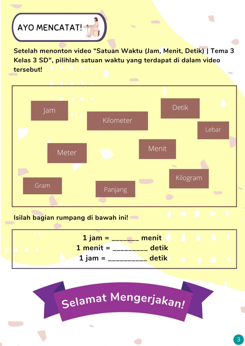 LKPD Tematik Tema Peristiwa di Lingkunganku worksheet | Live Worksheets