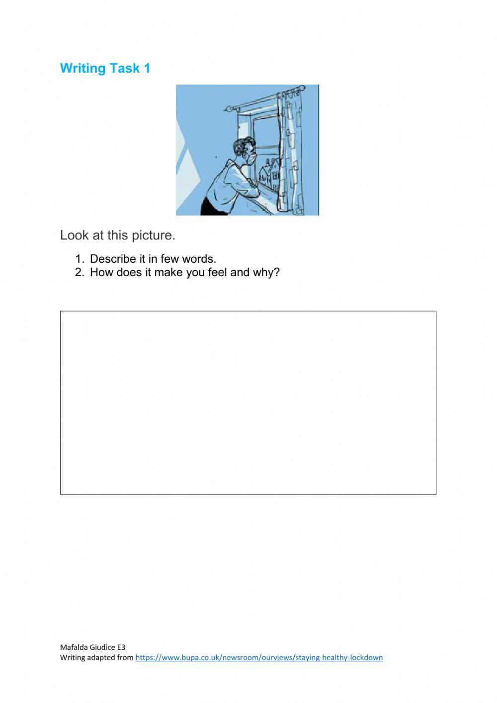 637417 | Staying Healthy in lockdown E3- Writing