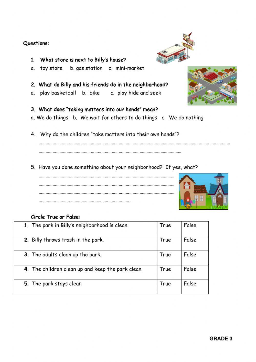 G3 U2 Caring for the community online exercise for | Live Worksheets
