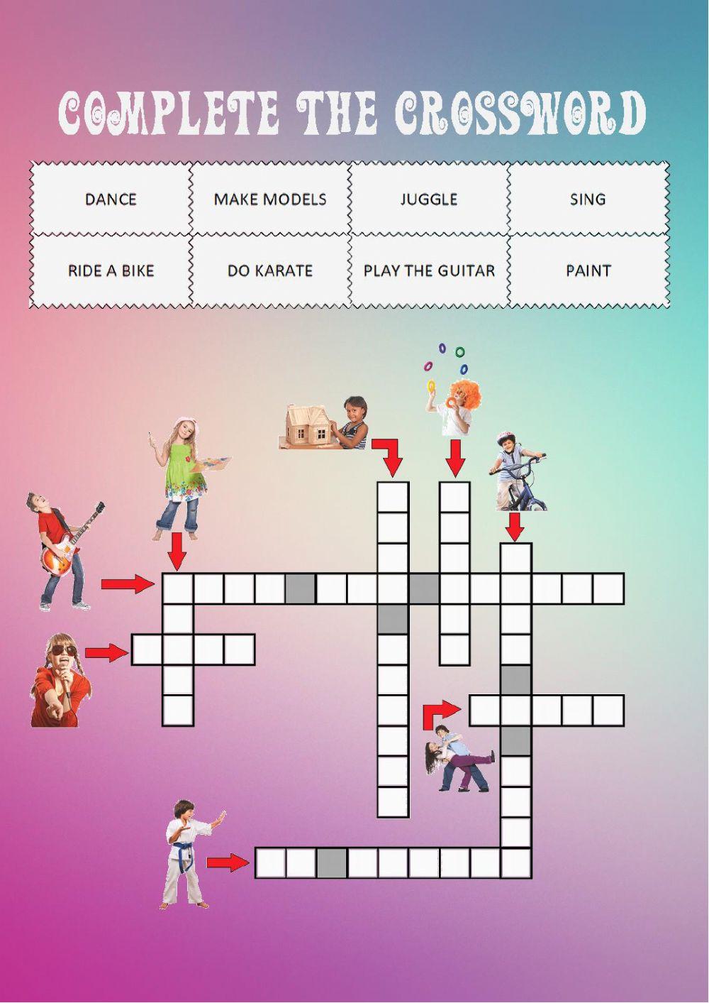 Hobbies Crosswo… | Free Interactive Worksheets | 637658