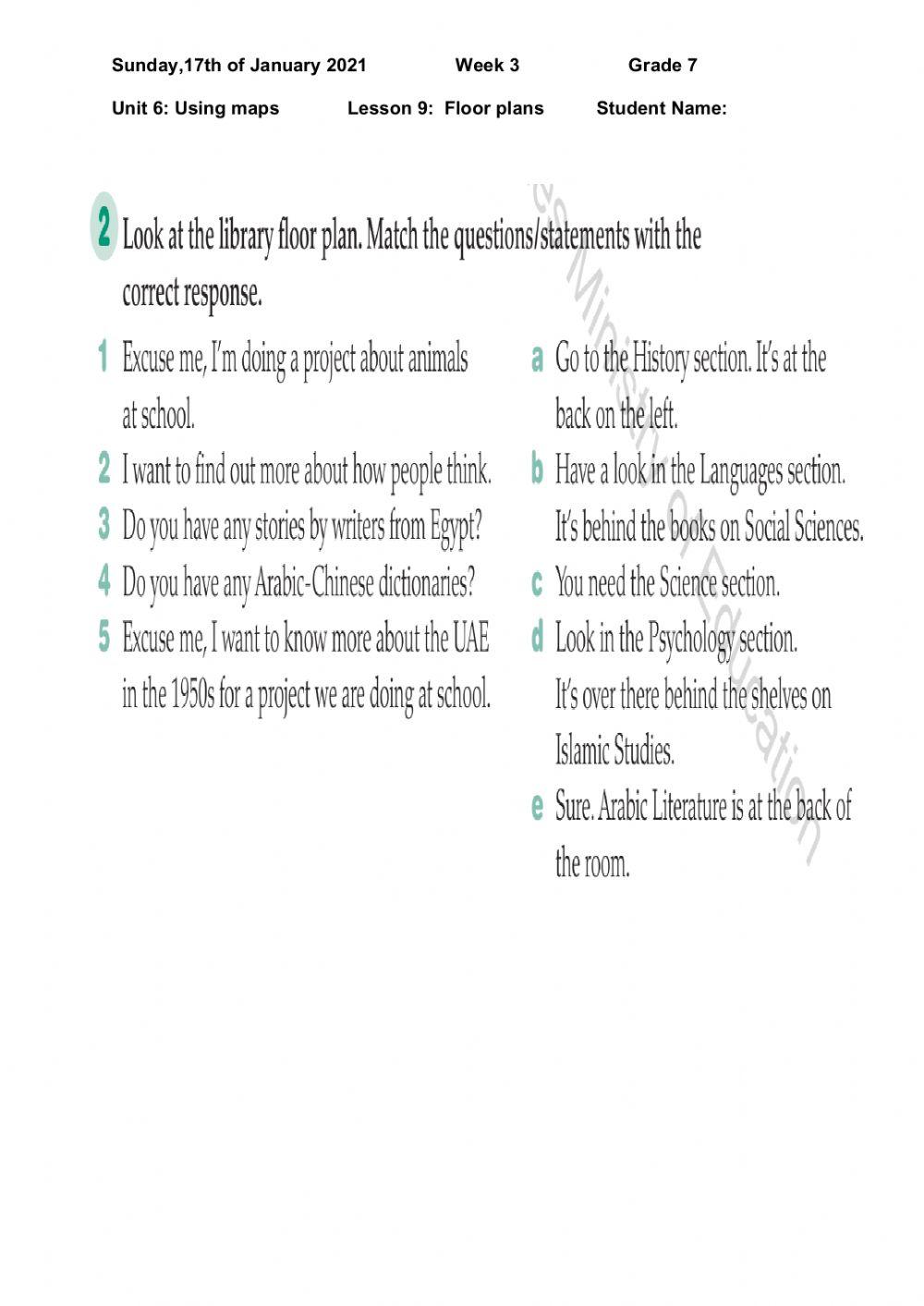 Lesson 9 Activi… | Free Interactive Worksheets | 6362440