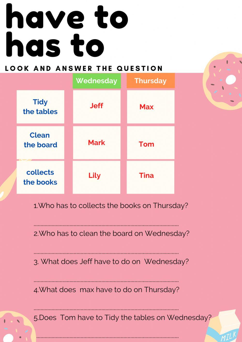 Has to have to worksheet | Live Worksheets