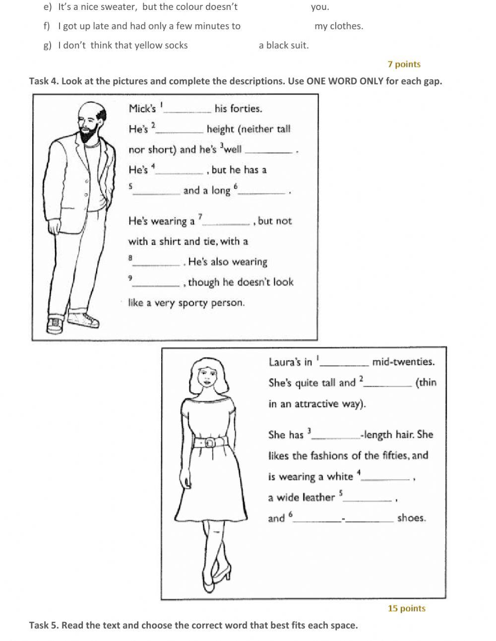Vocabulary Test -People- worksheet | Live Worksheets