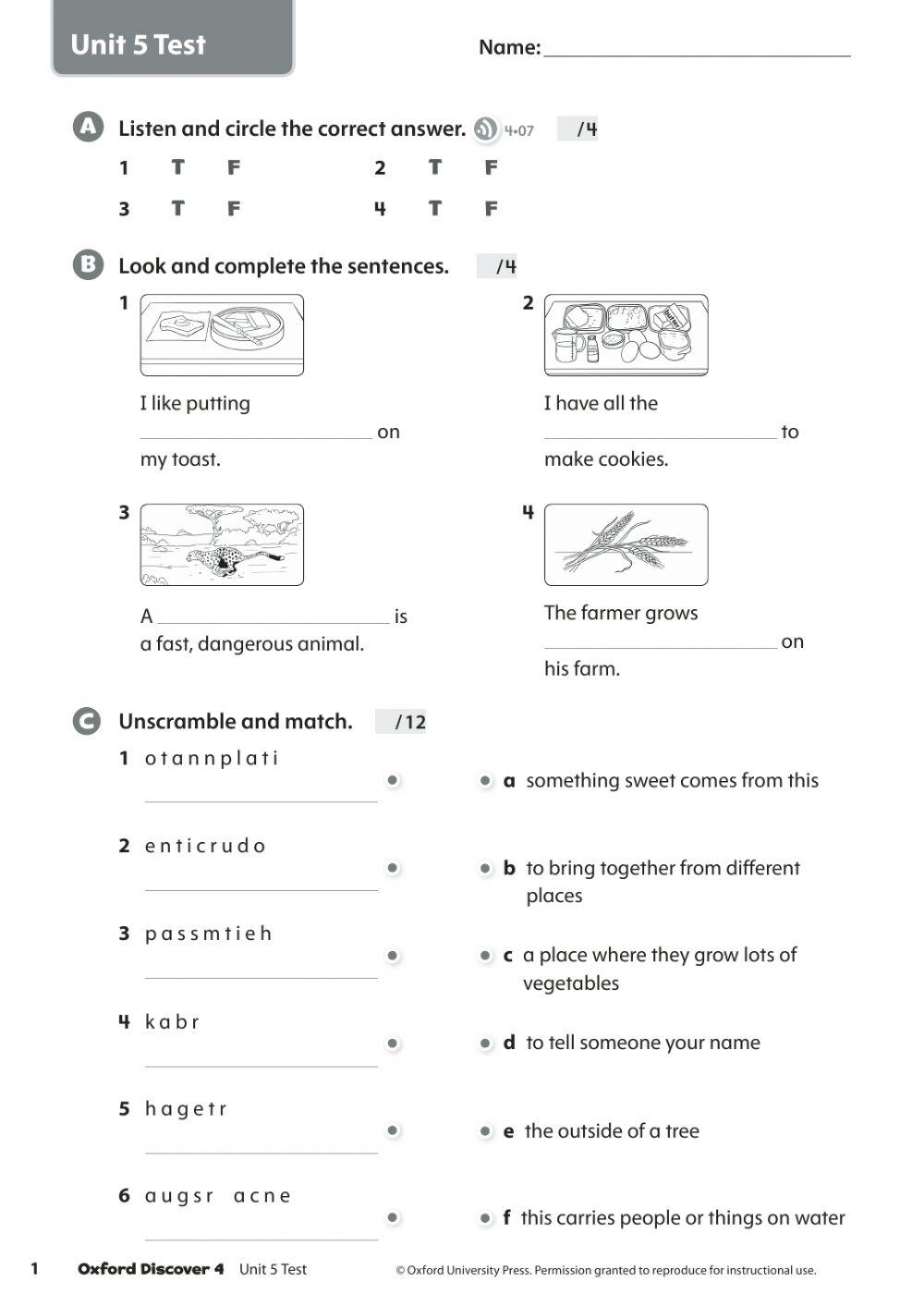Oxford discover… | Free Interactive Worksheets | 4616034